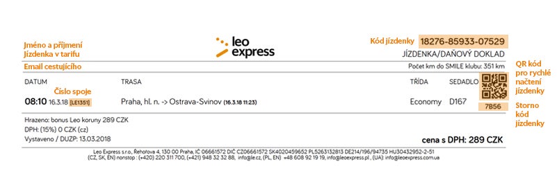 Storno jízdenky | Leo Express